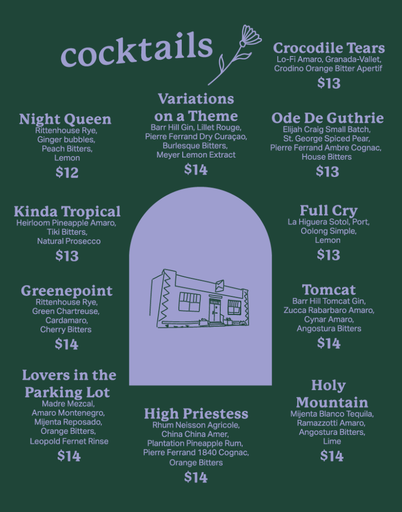 Menu – Fort Greene